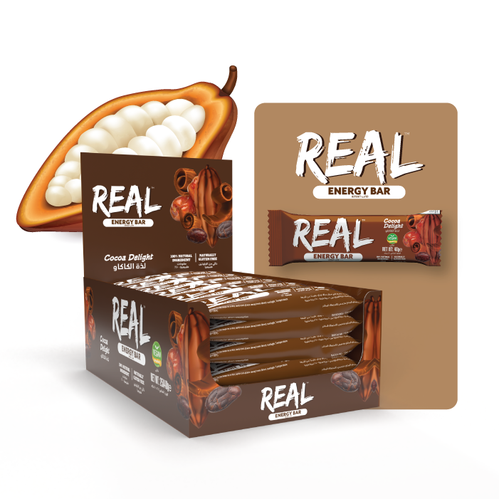 Buy Real Energy Bar Cocoa Delight 40g -Box of 25 Pcs online at best ...