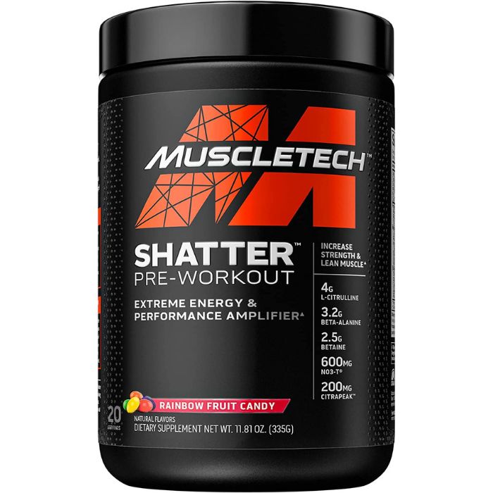 Buy MuscleTech Shatter Pre Workout Rainbow Fruit Candy 20 Servings ...